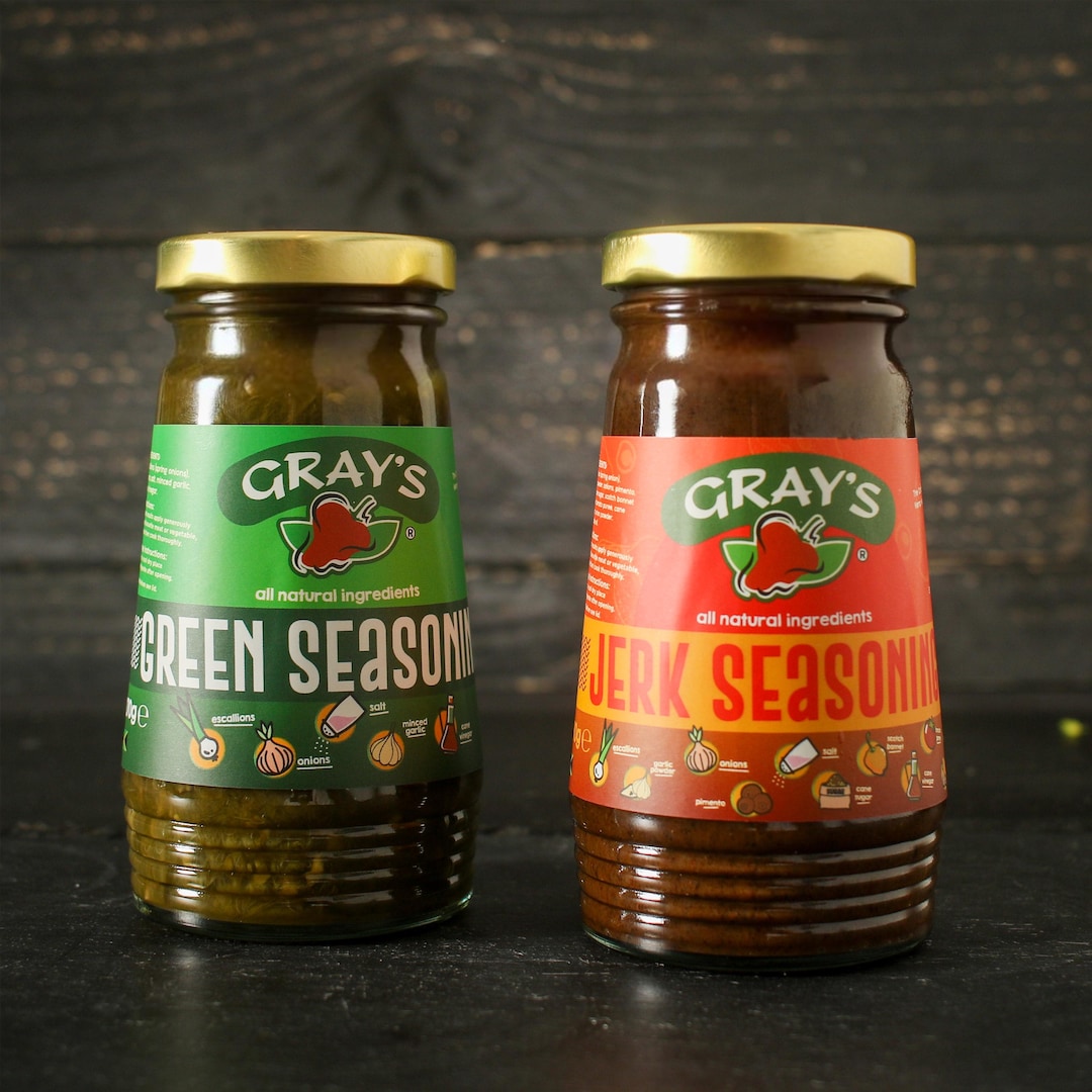 Gray's Authentic Jamaican Seasoning Set, Jerk Seasoning 290g, Green ...