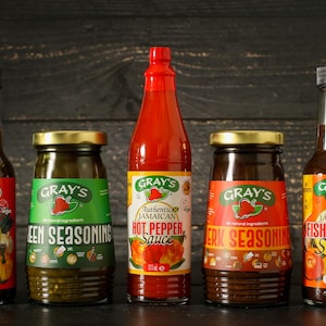 Gray's Authentic Jamaican Sauces and Seasonings Set (5 Bottles) (2 Jars ...