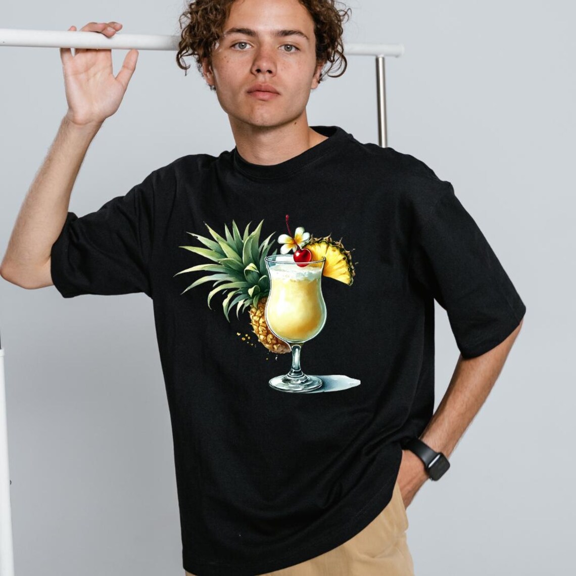 Watercolor Piña Colada Cocktail PNG Designs for T-shirts, Mugs, and ...