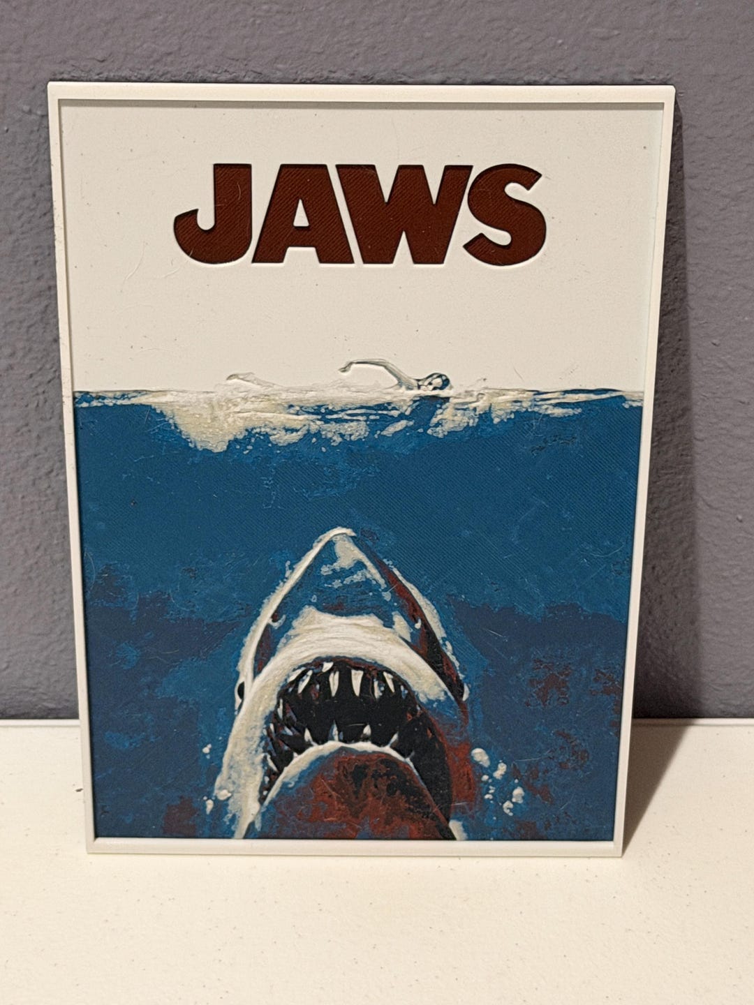 3D Printed Horror Movie Art Plaque – Jaws Inspired Decor - Etsy