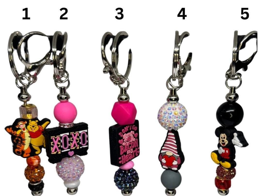 Beaded Focal Keychains - Etsy