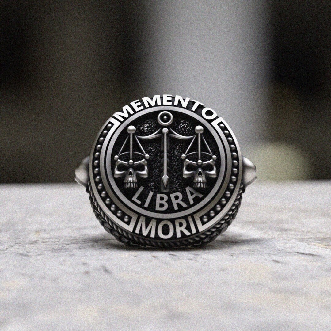 Libra Ring Sterling Silver 925, Memento Mori Zodiac Jewelry, Balance ...