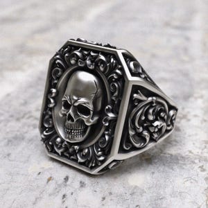 Skull Ring 925 Sterling Silver Vintage Style, Handcrafted Victorian ...