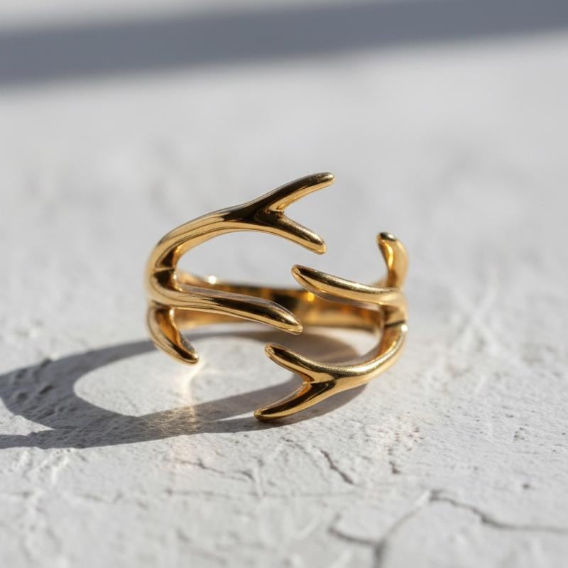 Vermeil Horn Ring - Etsy