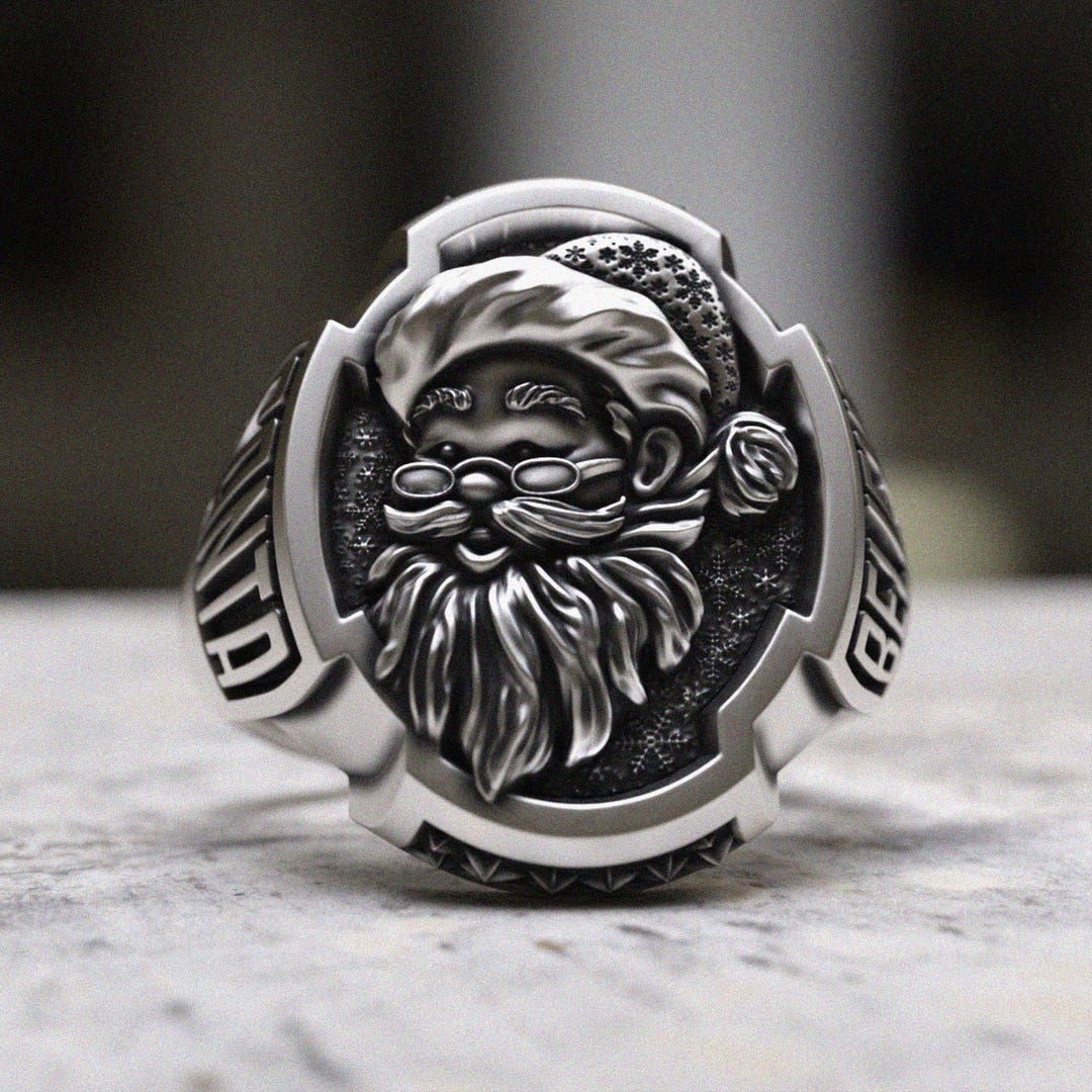 Santa Claus Silver Ring 925 Sterling Christmas Saint Nicholas Ring ...