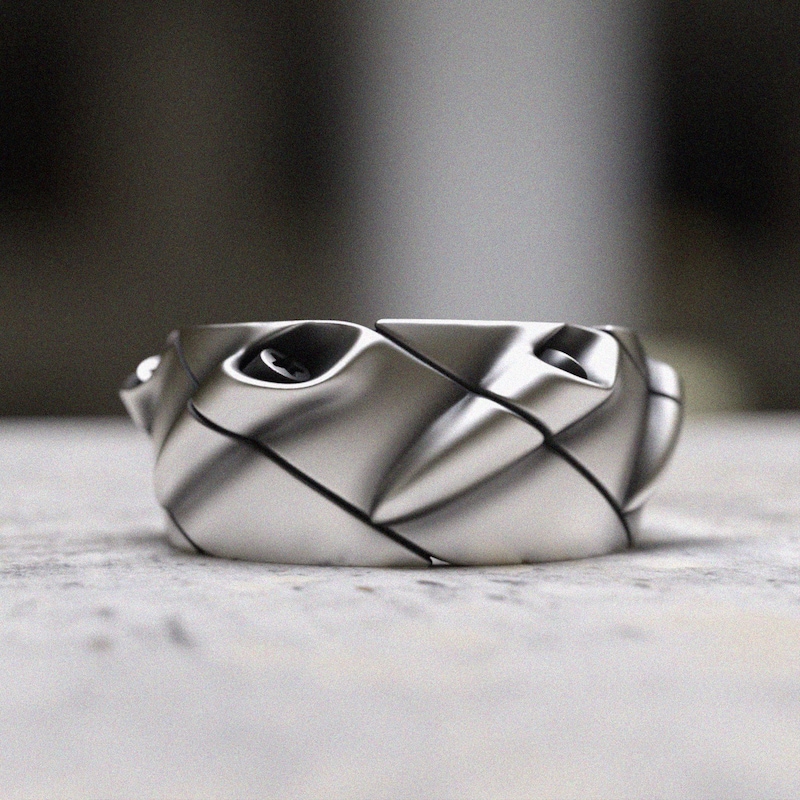 Modern Silver Ring - Etsy
