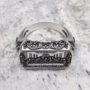 Last Supper Ring 925 Sterling Silver Religious Signet Ring for Men ...