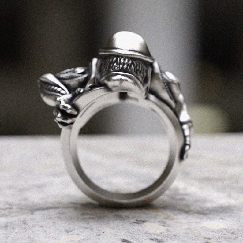 Alien Ring, 925 Sterling Silver, Xenomorph Statement Ring, Handcrafted ...