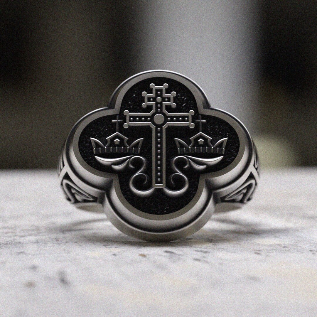 Orthodox Cross Ring - 925 Sterling Silver Religious Ring - Handmade ...