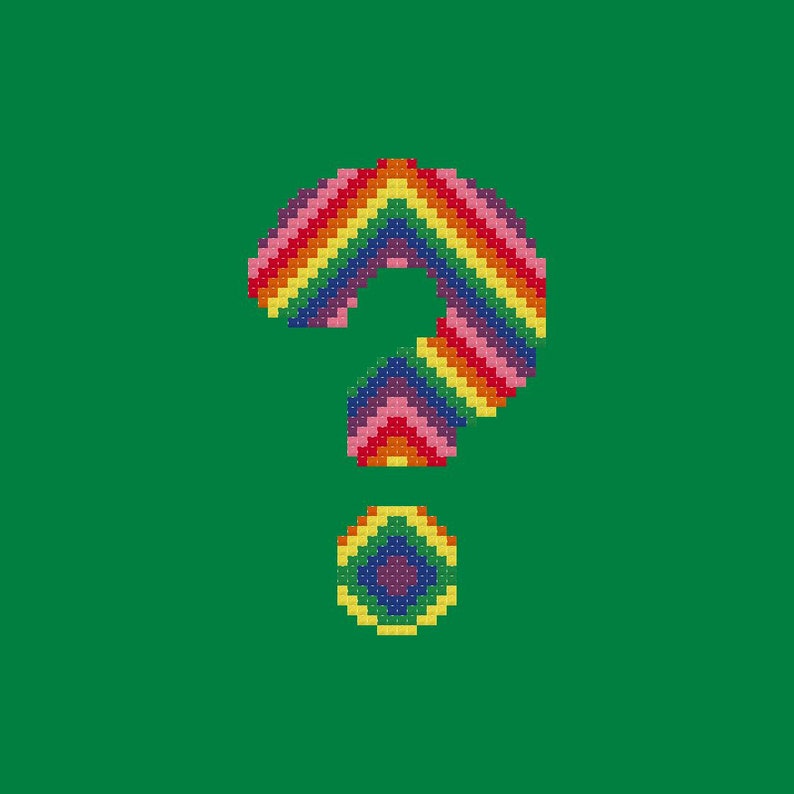 Rainbow Question Mark Easy Cross Stitch Pattern PDF Digital - Etsy