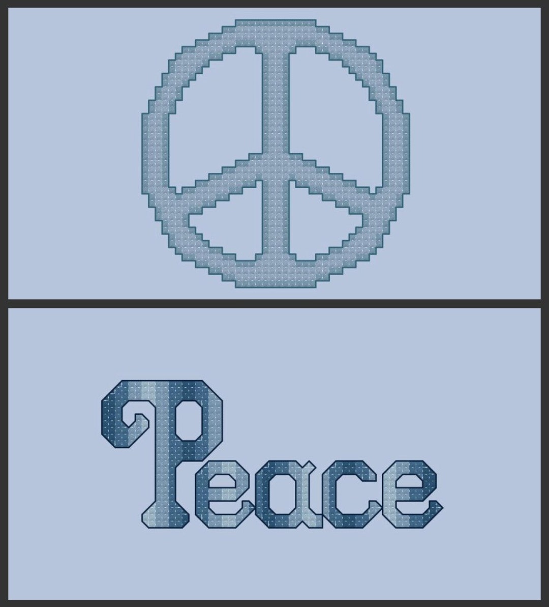 Set of Two Peace Cross Stitch Patterns PDF Digital Download - Etsy