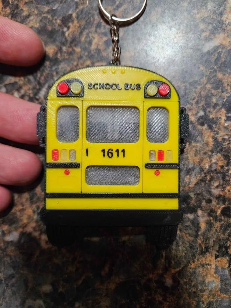 Personalized 3d-printed School Bus Keychain - Etsy