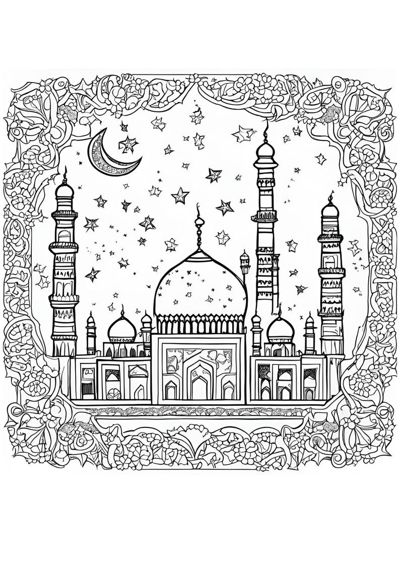 Eid Theme Colouring Sheet - Etsy