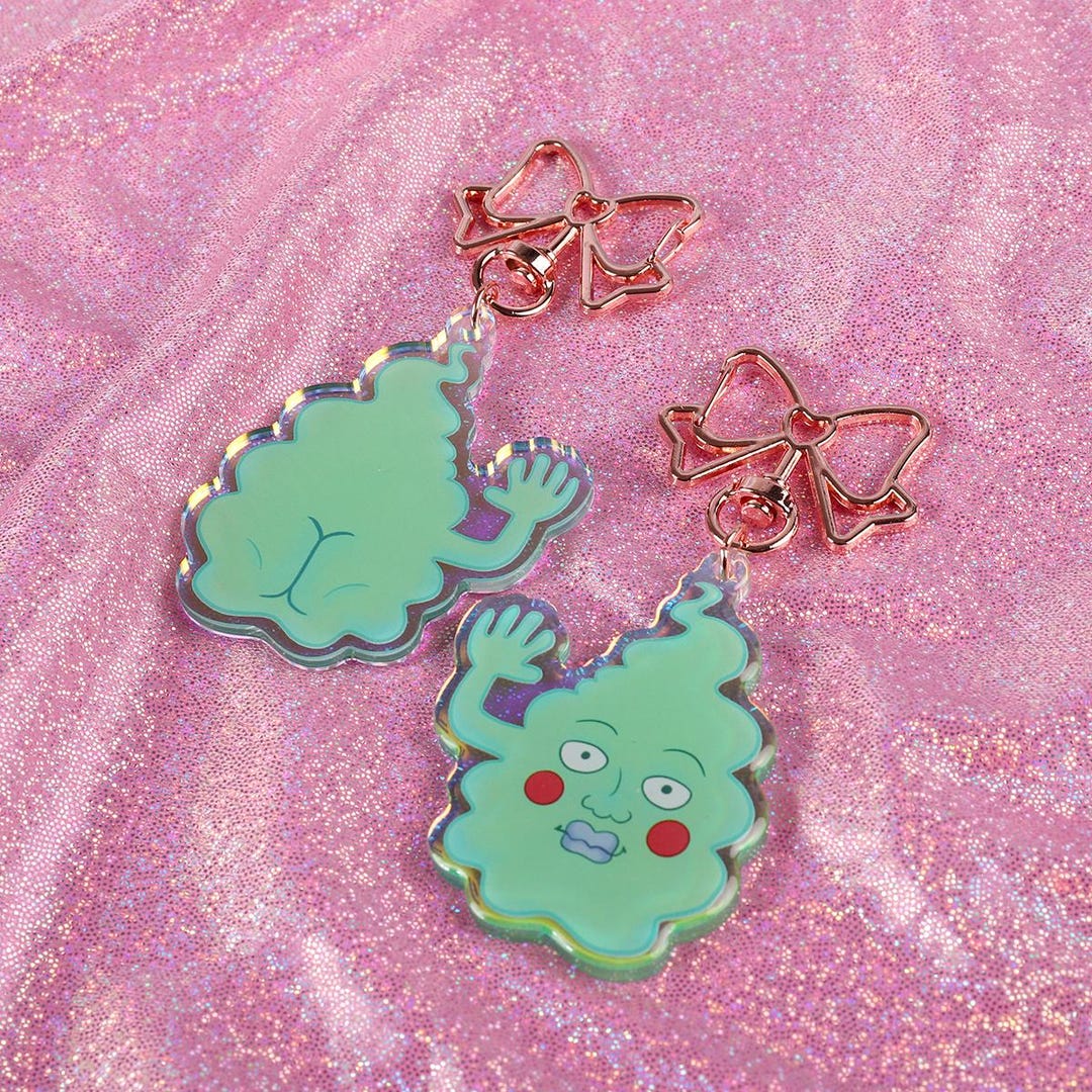 Mob Psycho 100 Keychain 2.5 Dimple Double-sided Blue Rainbow Acrylic ...