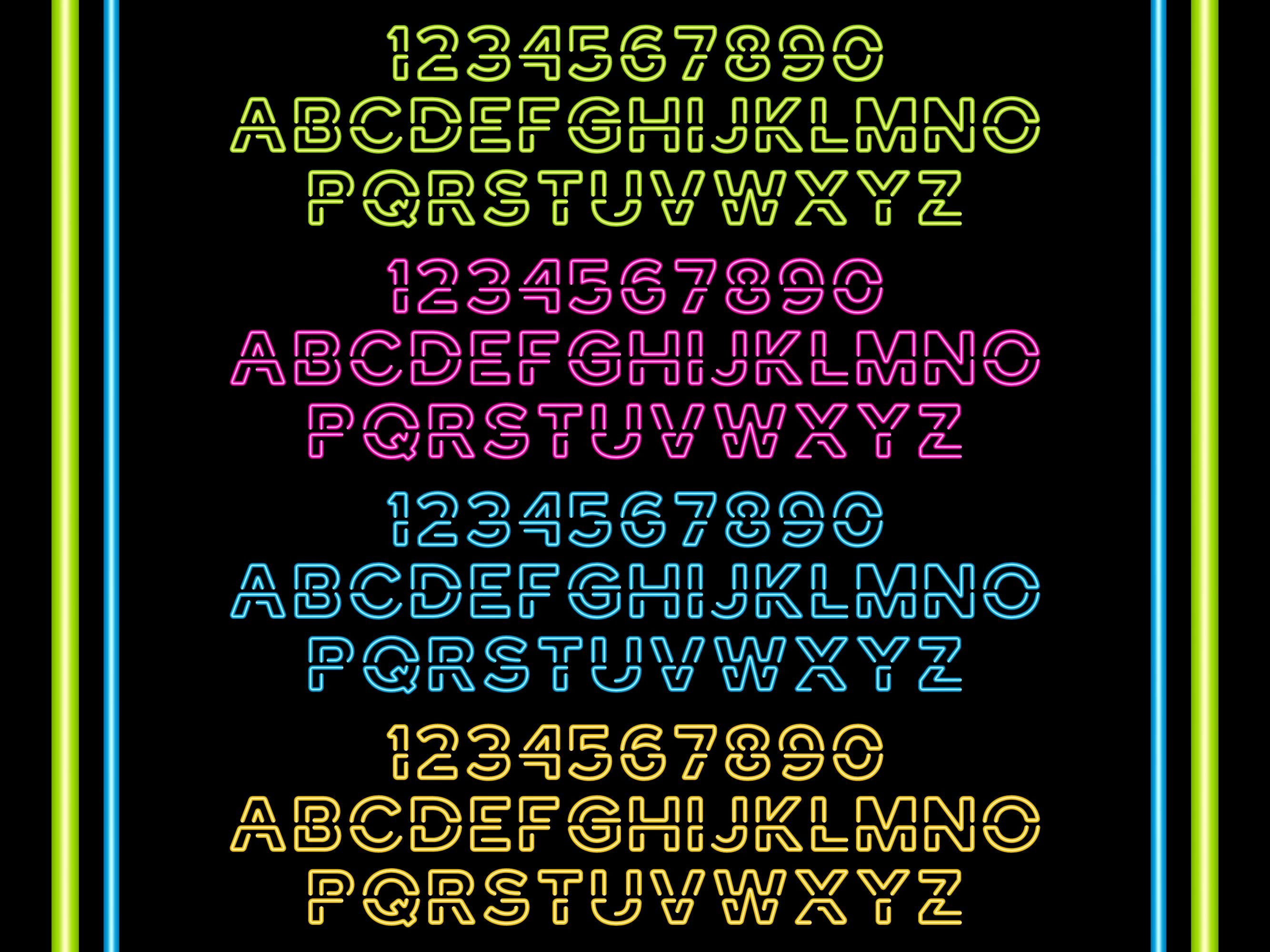 Neon Lights Font | Neon Sign Letters | Colorful Led Lights Aesthetic ...