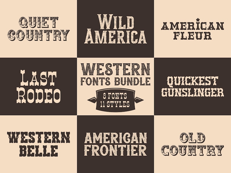 Western Font Bundle - Cowboy Font Bundle - Cowgirl Font Bundle for ...