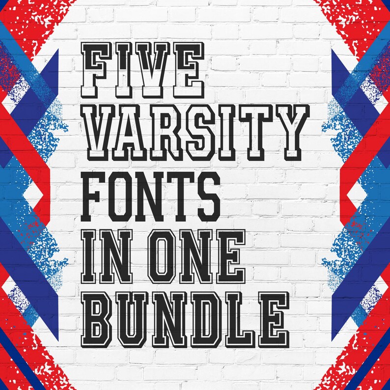 Varsity Font Bundle | Sports Jersey Font TTF OTF for Cricut Canva ...