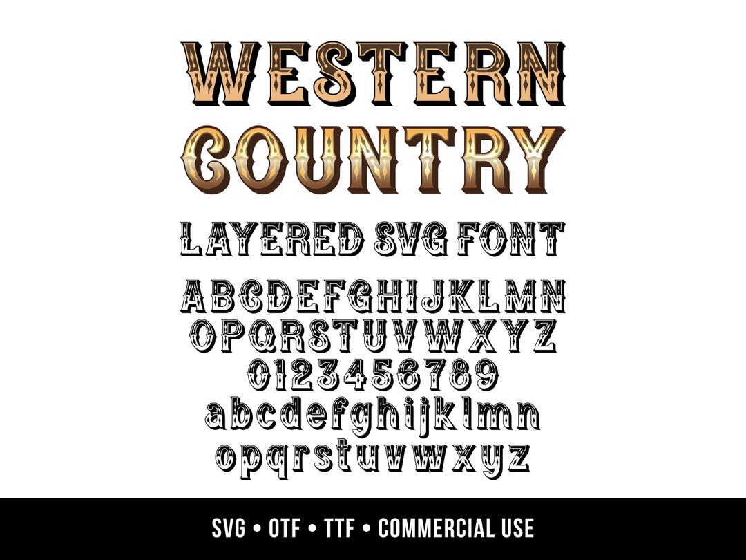 Western Font SVG | Cowboy Font | Rodeo Font | Cowgirl Font | Western ...