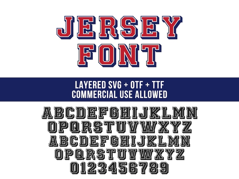 Jersey Font | Varsity Font | Football Font | Baseball Font | College ...
