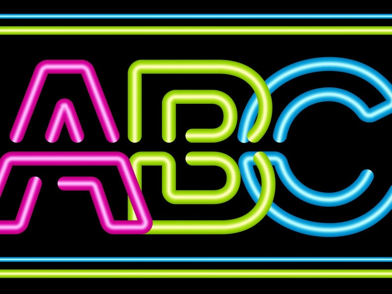 Neon Lights Font | Neon Sign Letters | Colorful Led Lights Aesthetic ...