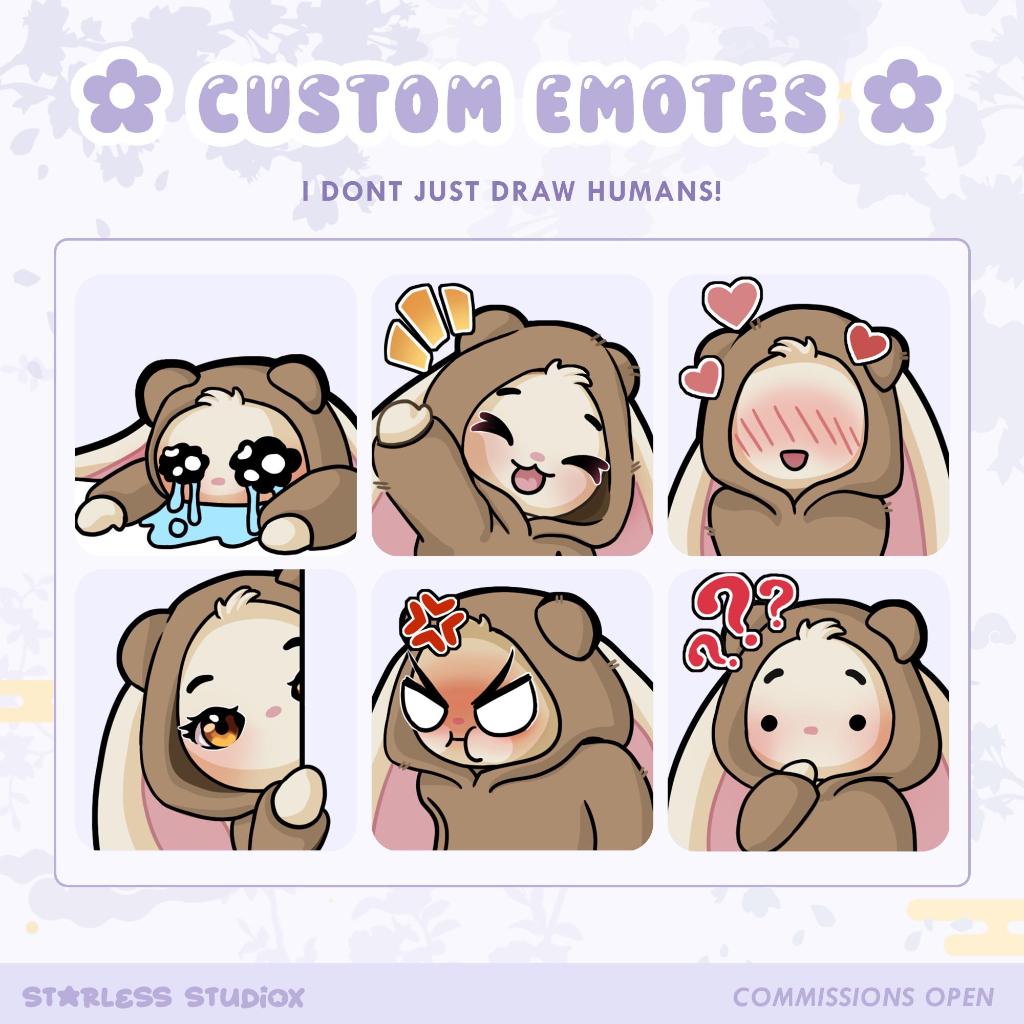 Custom Emotes, YCH Emoji, Discord Emotes, Cute Chibi Anime Emotes ...