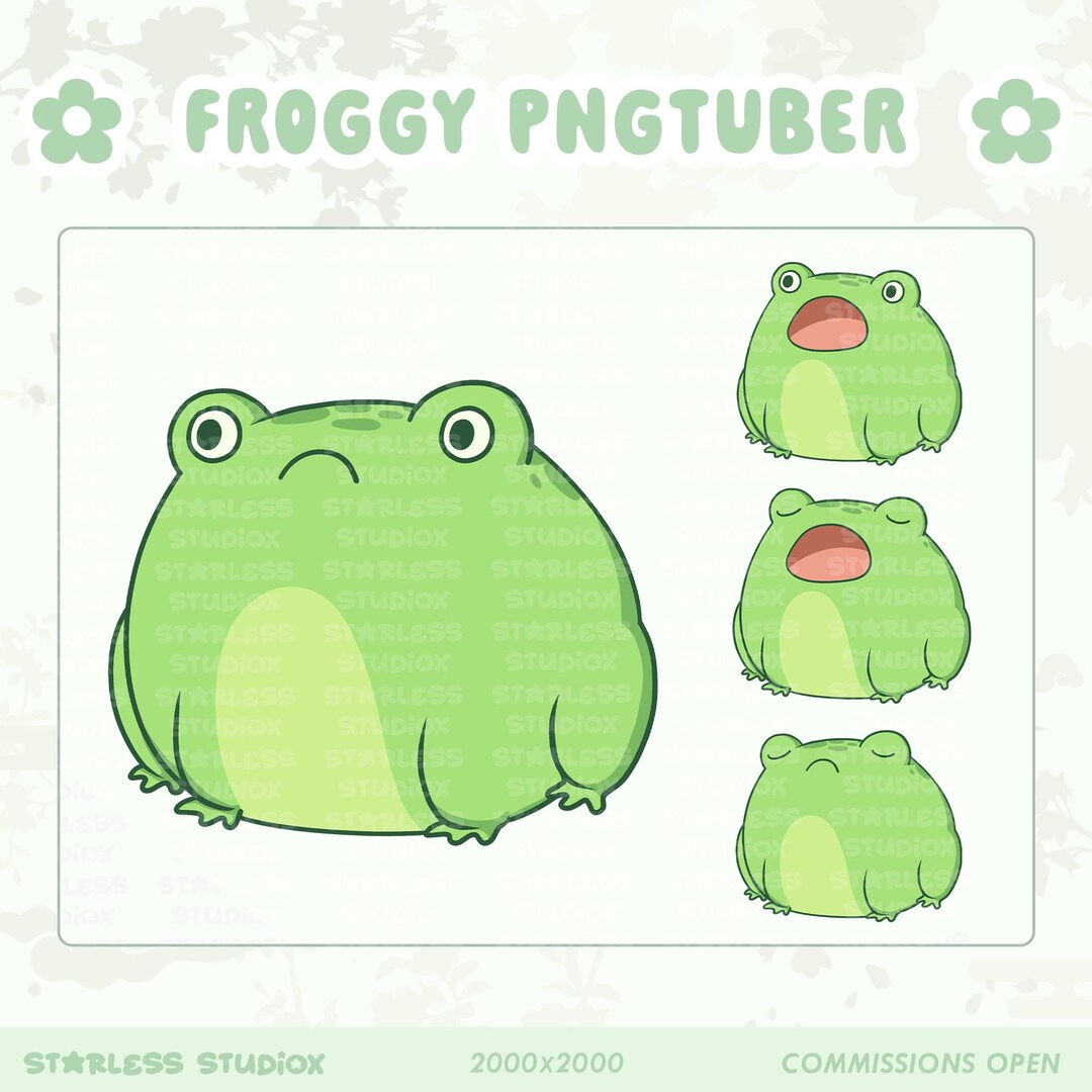 Green Frog Pngtuber | Ready for Veadotube | Twitch | Toad Avatar ...