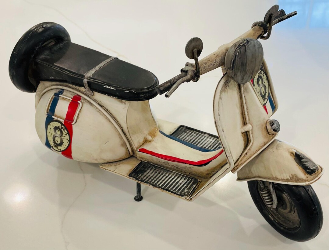 Vintage Metal Vespa Scooter Model - Decorative Italian Moped Replica ...