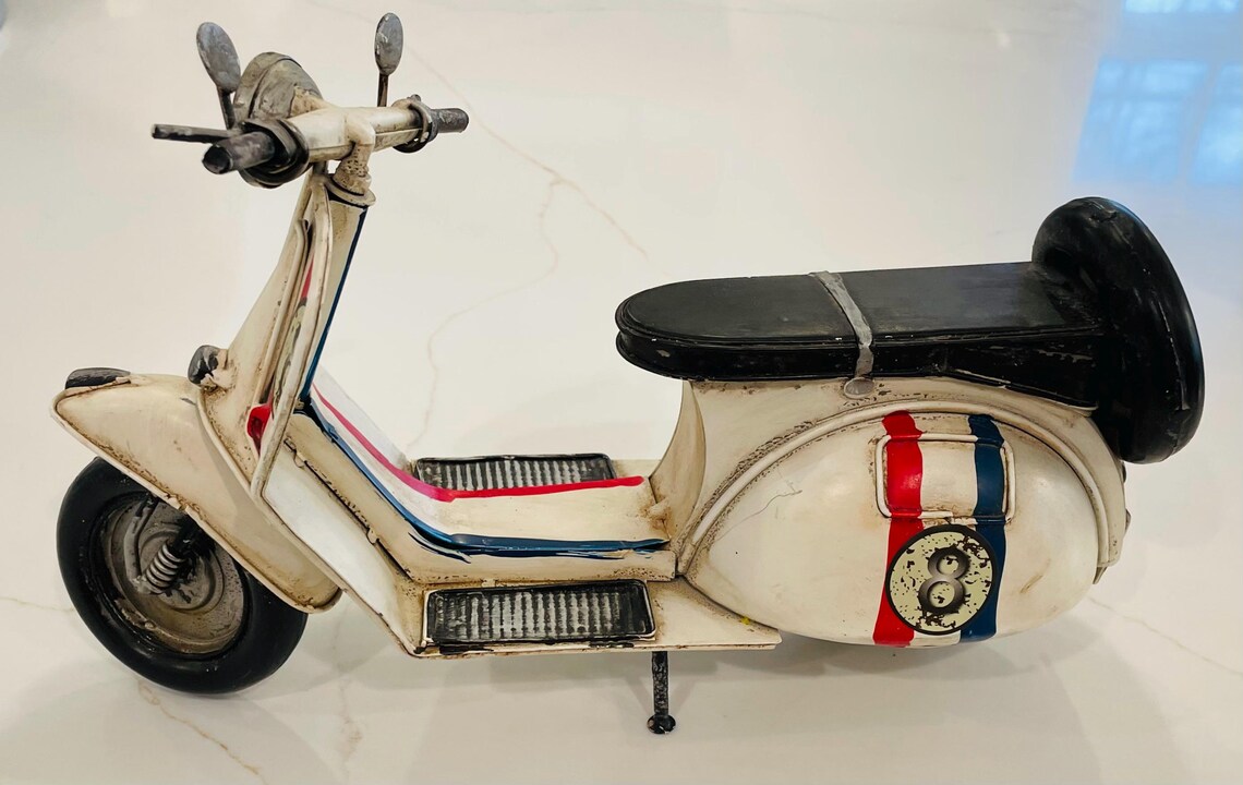 Vintage Metal Vespa Scooter Model - Decorative Italian Moped Replica ...
