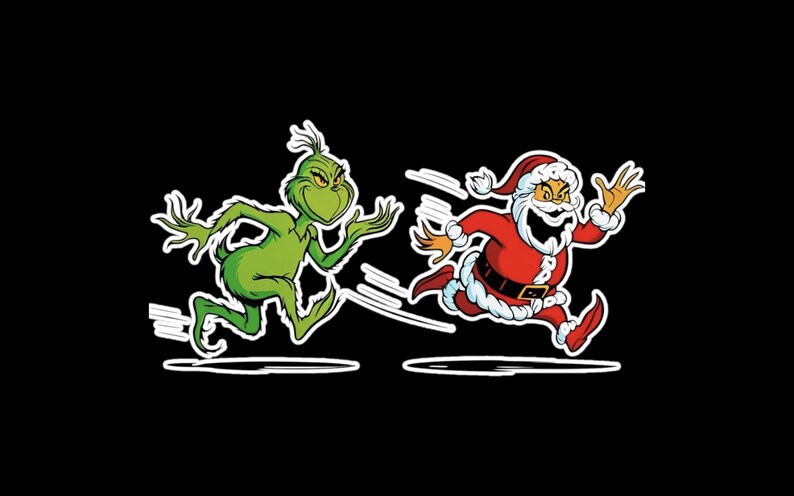 Grinch Chasing Santa Sticker Print Svg, Pdf, Png and Jpg - Etsy
