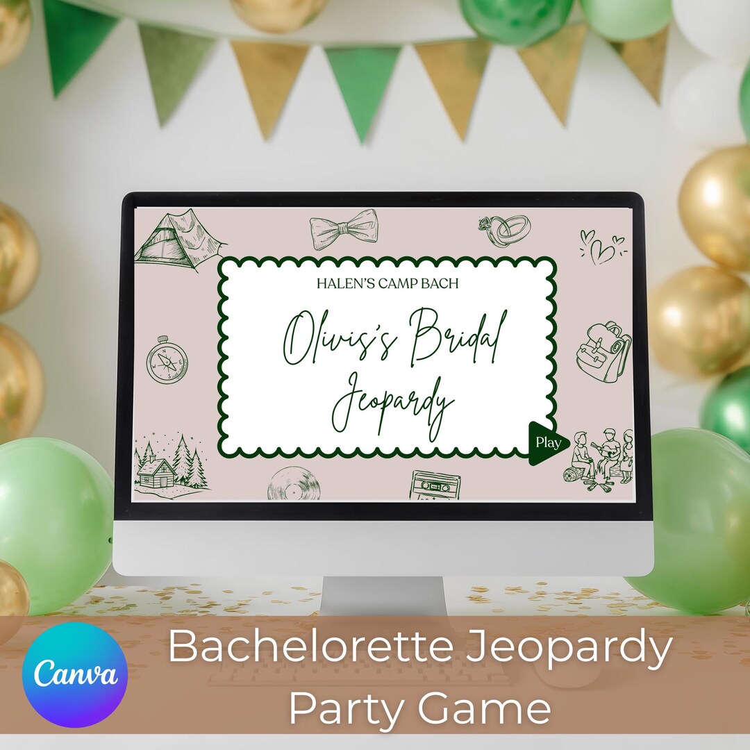 Bachelorette Jeopardy Party Game, Editable Bridal Shower Games Canva ...