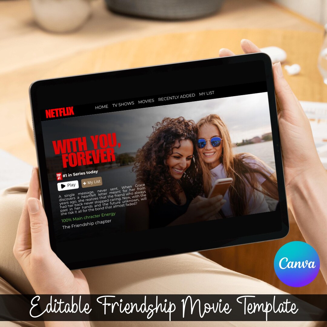 Friend Birthday Netflix Movie Template, Canva Editable Bestie Video ...