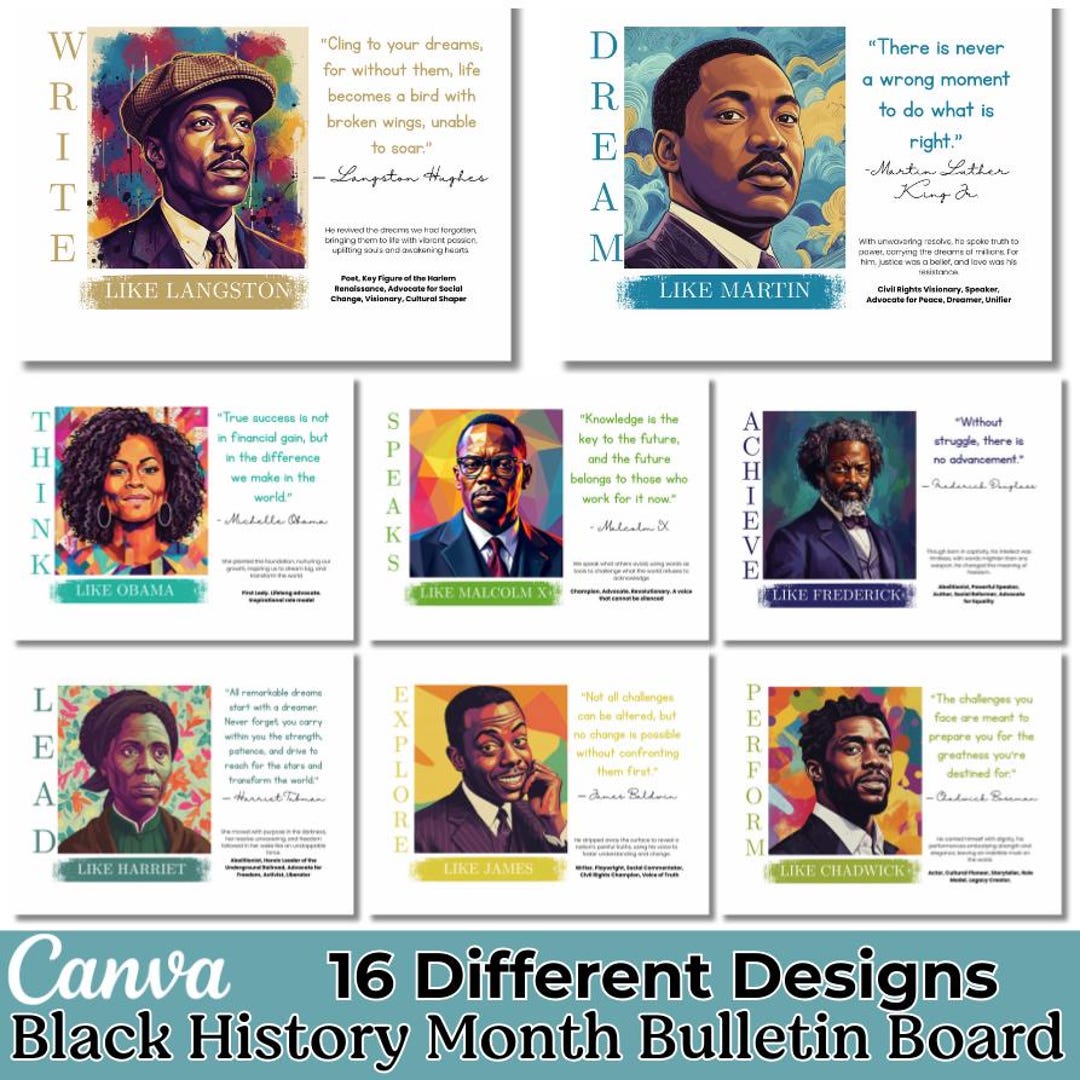 16 Black History Month Bulletin Board Poster, Black Leaders Classroom ...