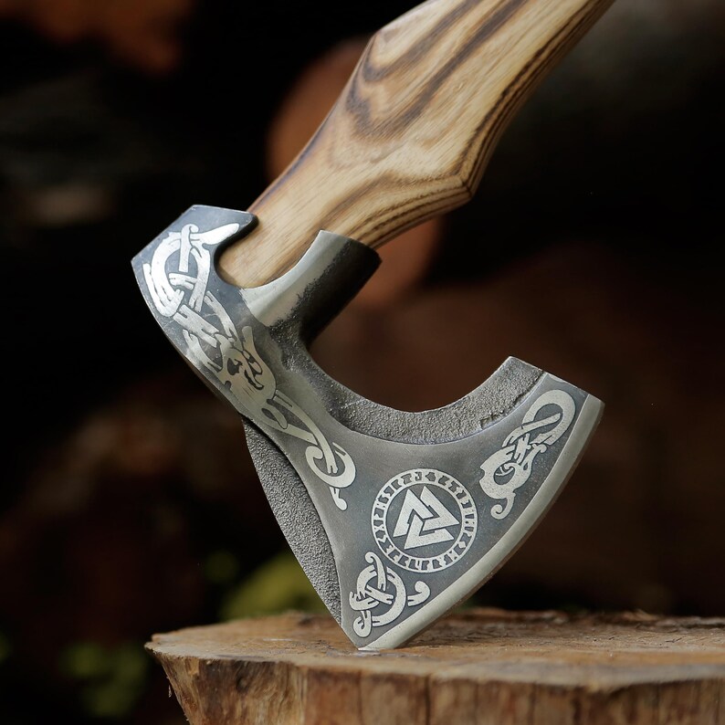Custom Handmade Carbon Steel Axe | Personalized Christmas Gift, Unique Gift for Groomsmen ...