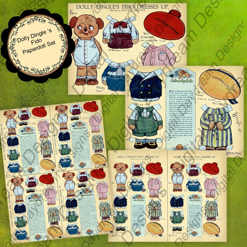 Instant Download Printable Digital Paper Dolls Dolly | Etsy