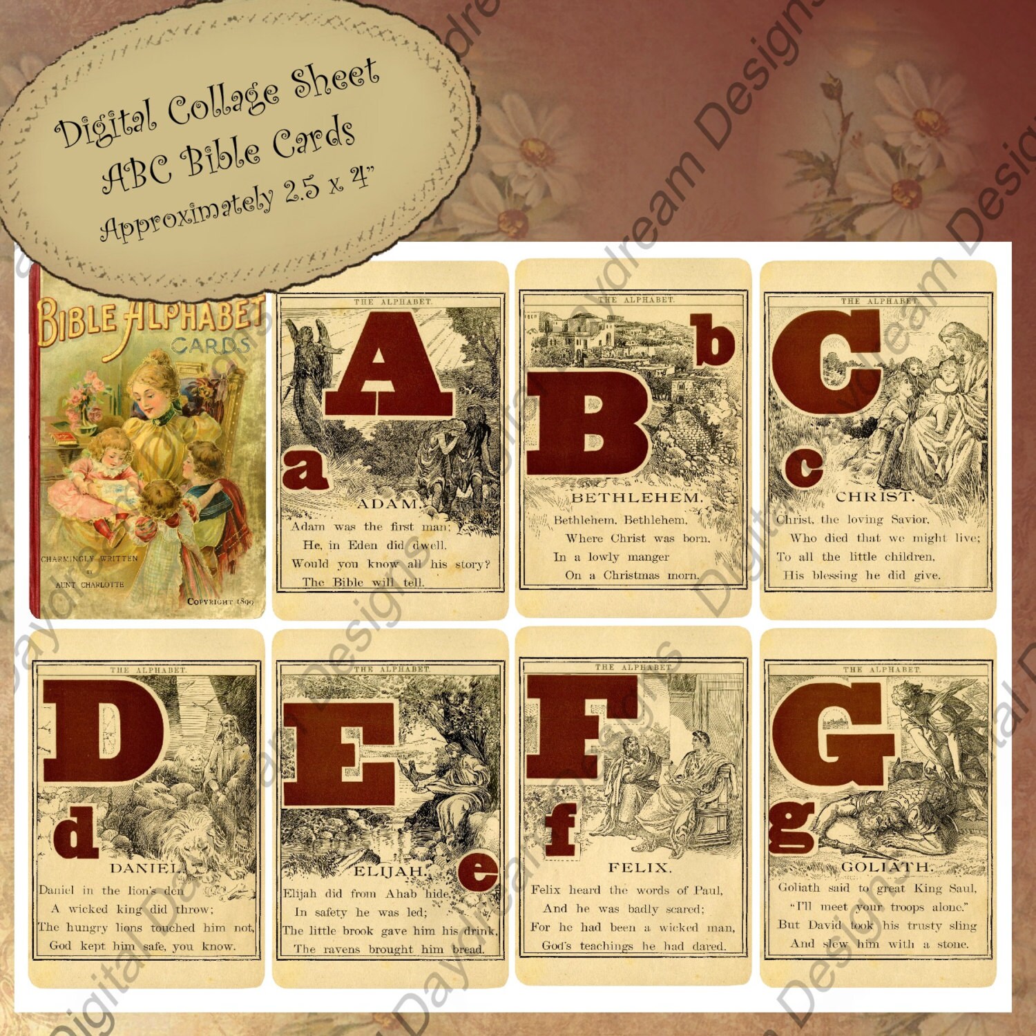 Instant Download Printable Digital Bible Alphabet Flash Cards Collage ...