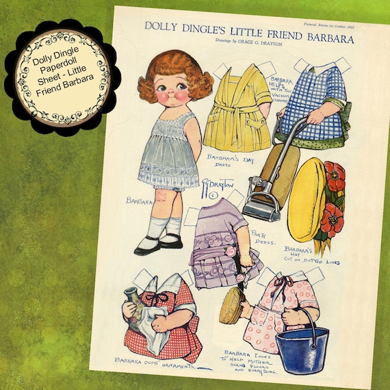 Instant Download Digital Printable Paper Dolls Dolly | Etsy