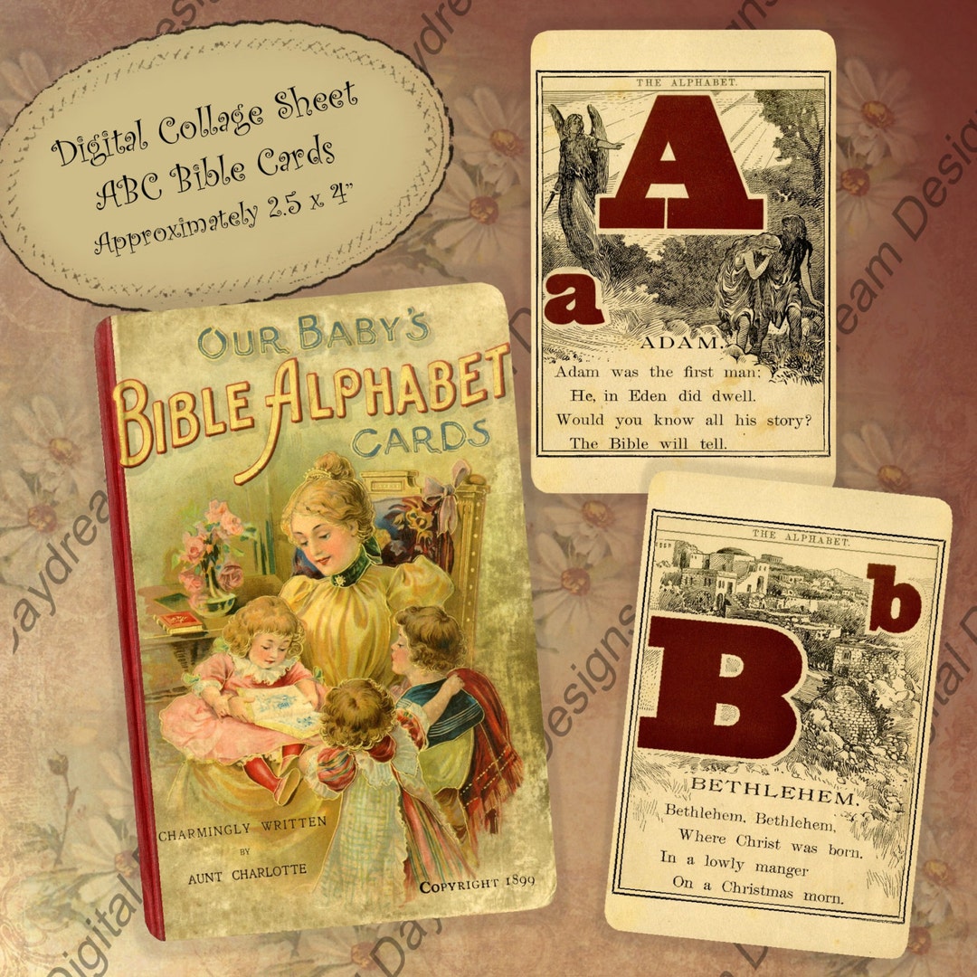 Instant Download Printable Digital Bible Alphabet Flash Cards Collage ...