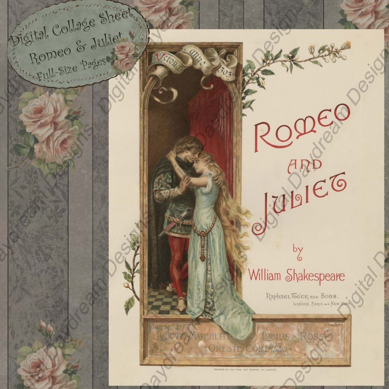 Instant Download Digital Printable Images - Romeo and Juliet, 46 Files ...