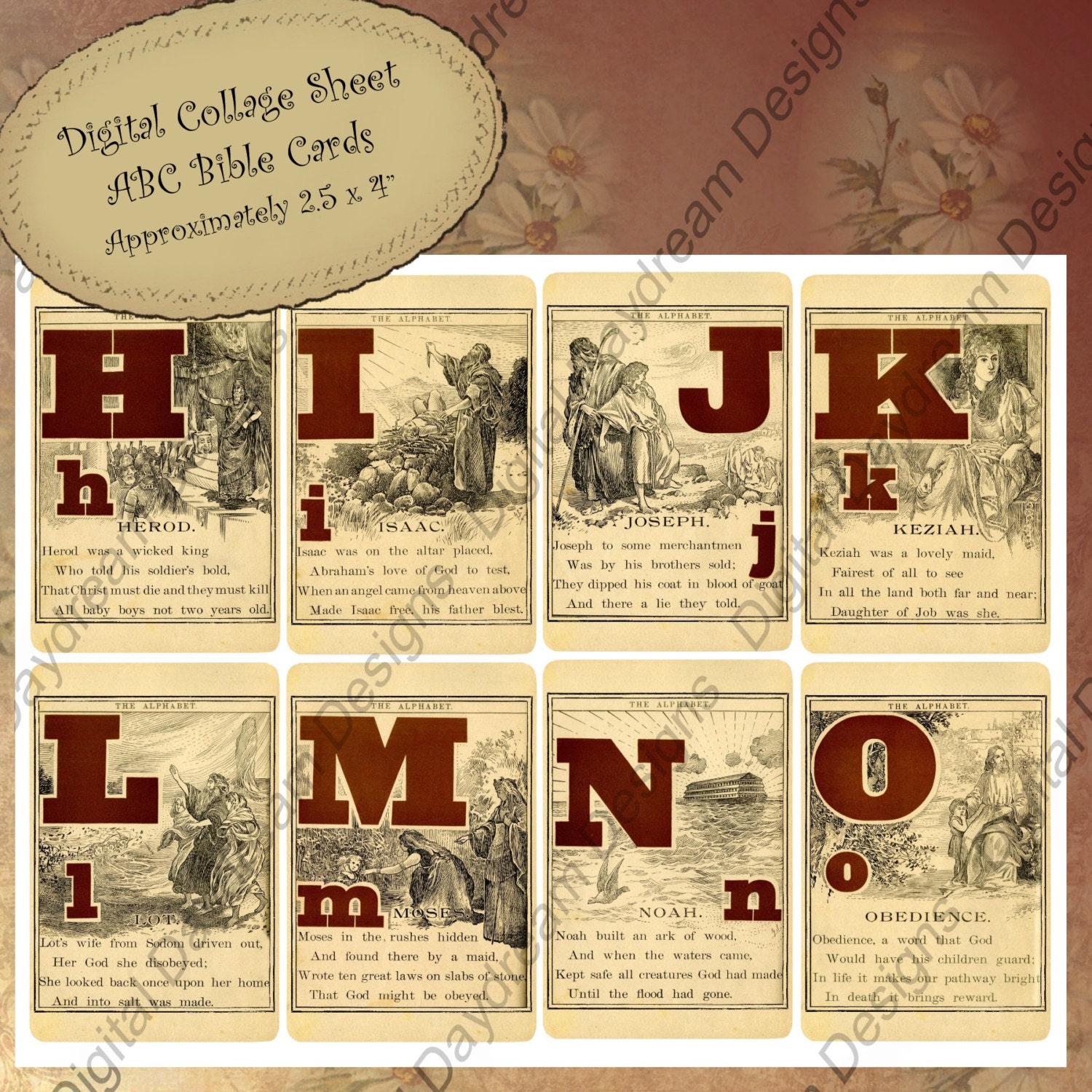 Instant Download Printable Digital Bible Alphabet Flash Cards Collage ...