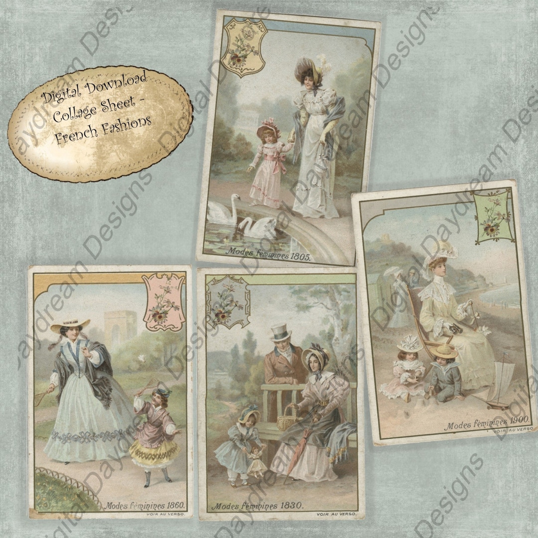 Instant Download Printable Collage Sheet French Fashions 1760-1900 - Etsy