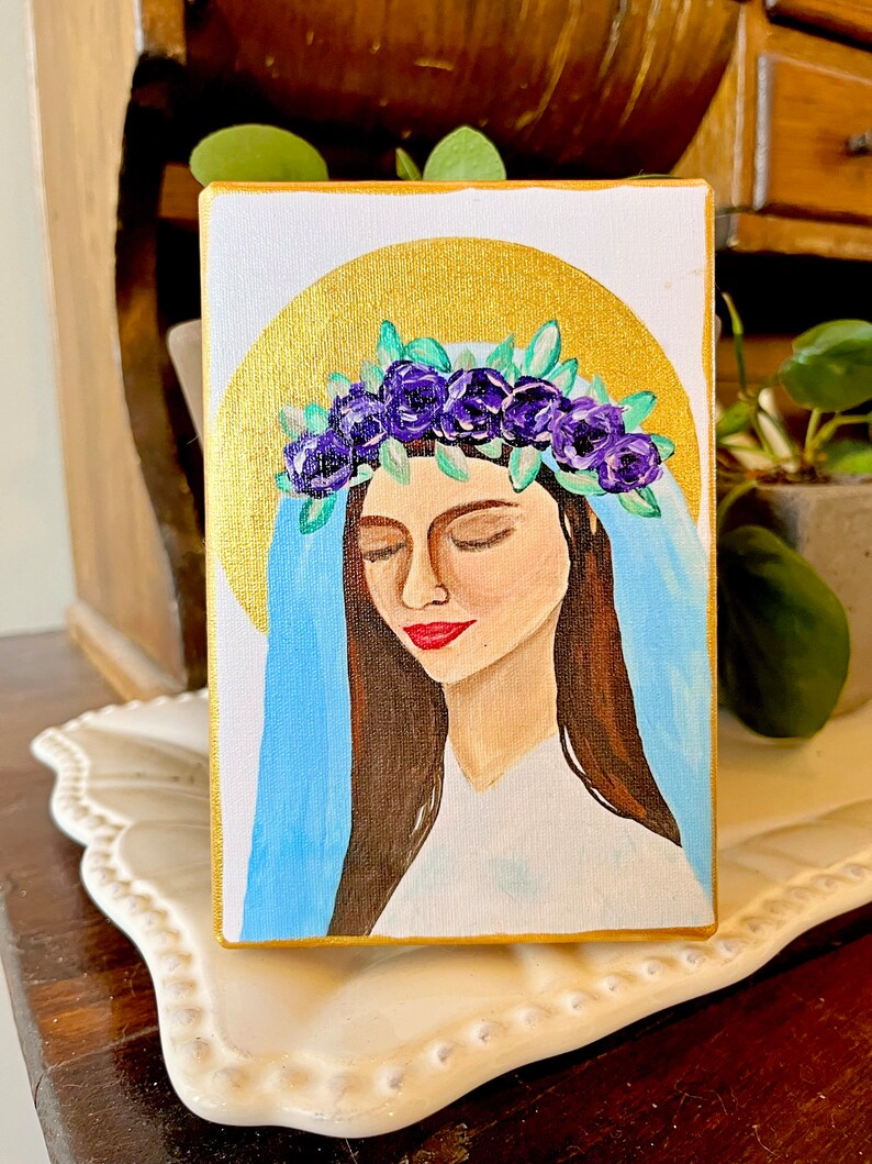 May Crowning Blessed Mother Mary Flower Crown Customizable With Gold ...
