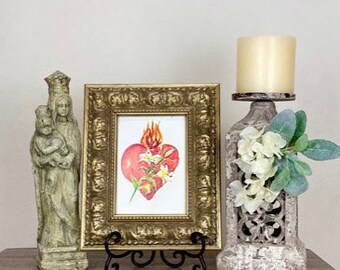 Chaste Heart, Pure Heart of Joseph Watercolor Print, Saint Joseph, 5x7 ...