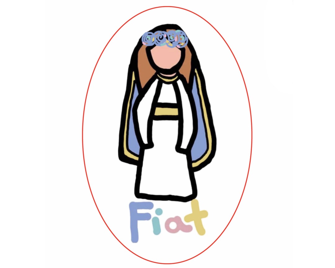 Fiat Mother Mary Sticker Catholic Waterproof Vinyl Sticker 2x3 - Etsy