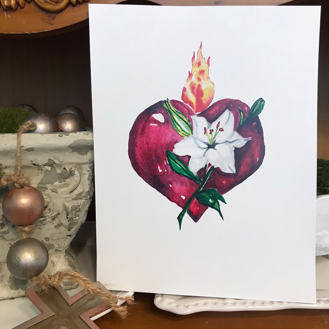 Most Chaste Heart of Joseph Watercolor Print 8x10 Catholic - Etsy