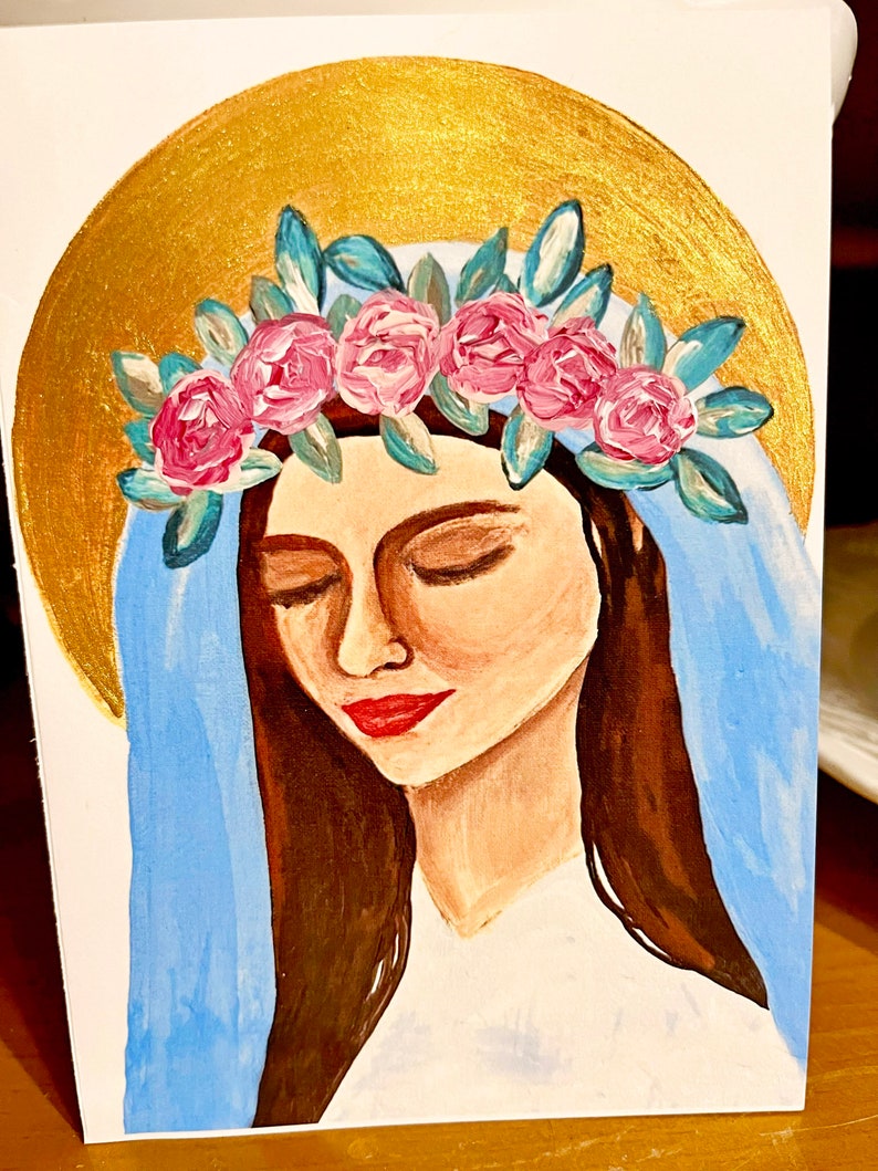 May Crowning Blessed Mother Mary Flower Crown Customizable With Gold ...