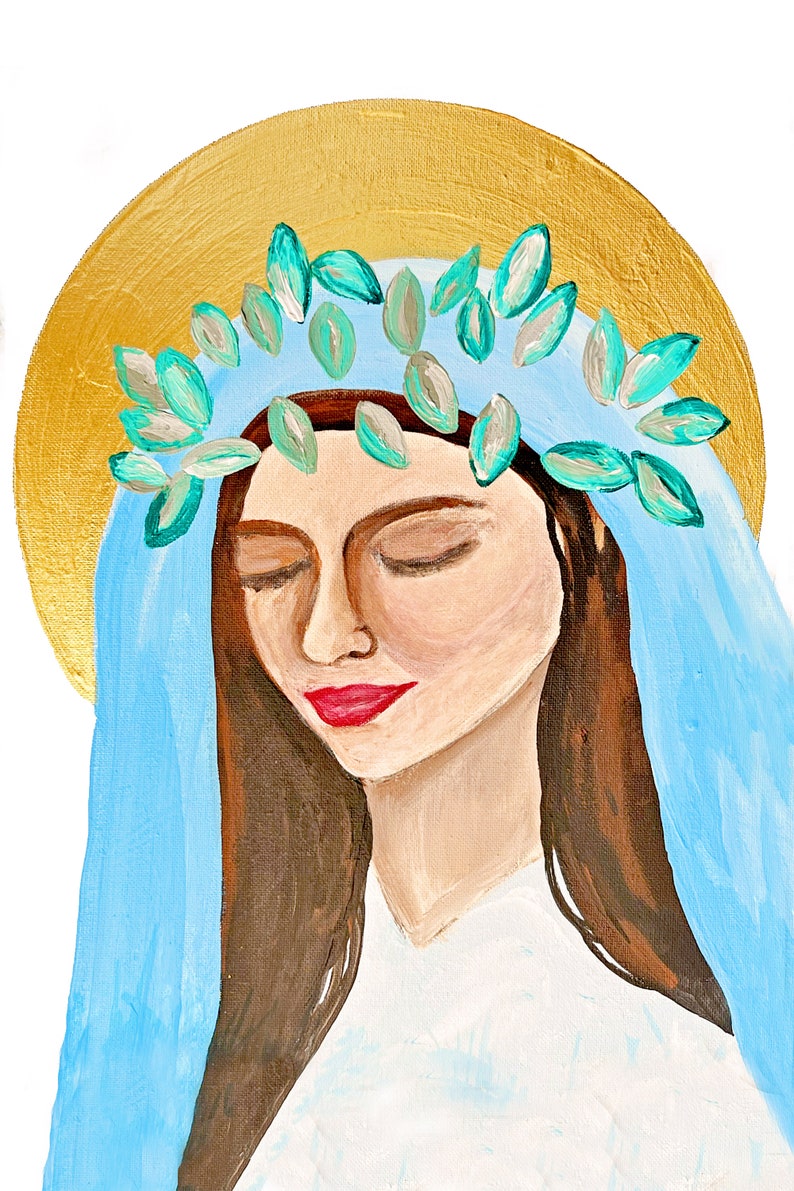 May Crowning Blessed Mother Mary Flower Crown Customizable With Gold ...