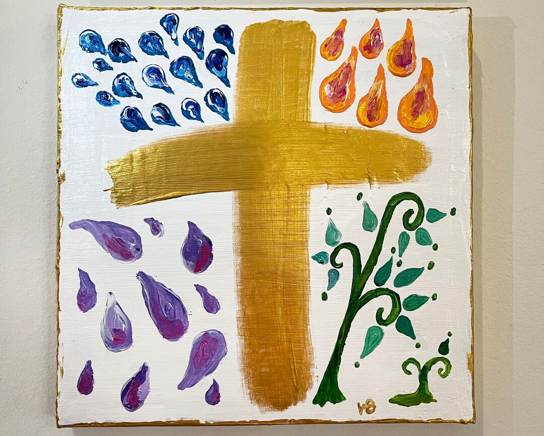The Elements of Faith Textured Acrylic Catholic Painting - Etsy