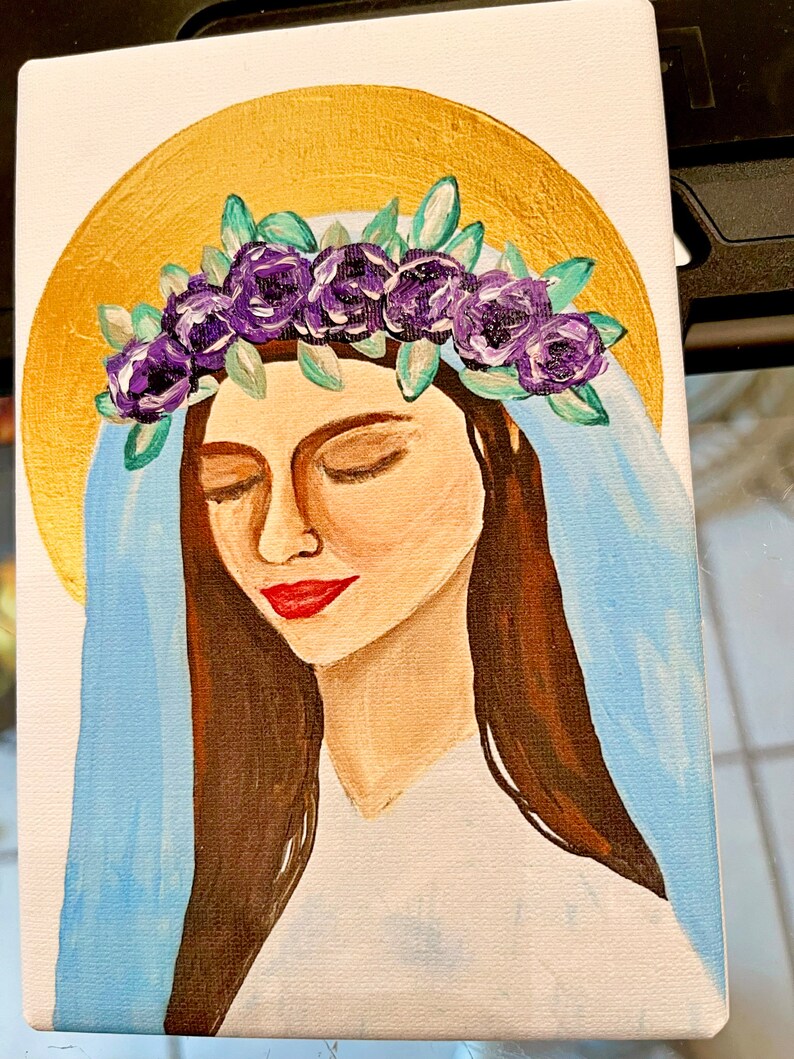 May Crowning Blessed Mother Mary Flower Crown Customizable With Gold ...