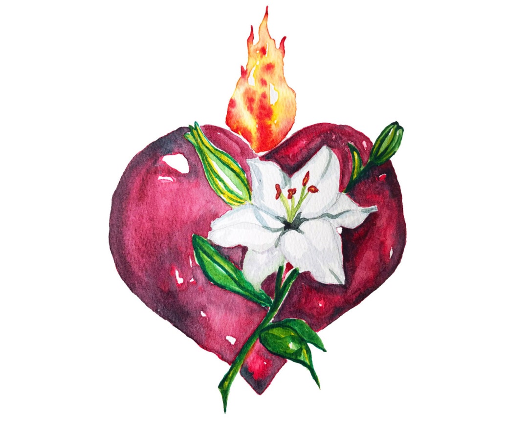Most Chaste Heart of Joseph Watercolor Print 8x10 Catholic Watercolor ...