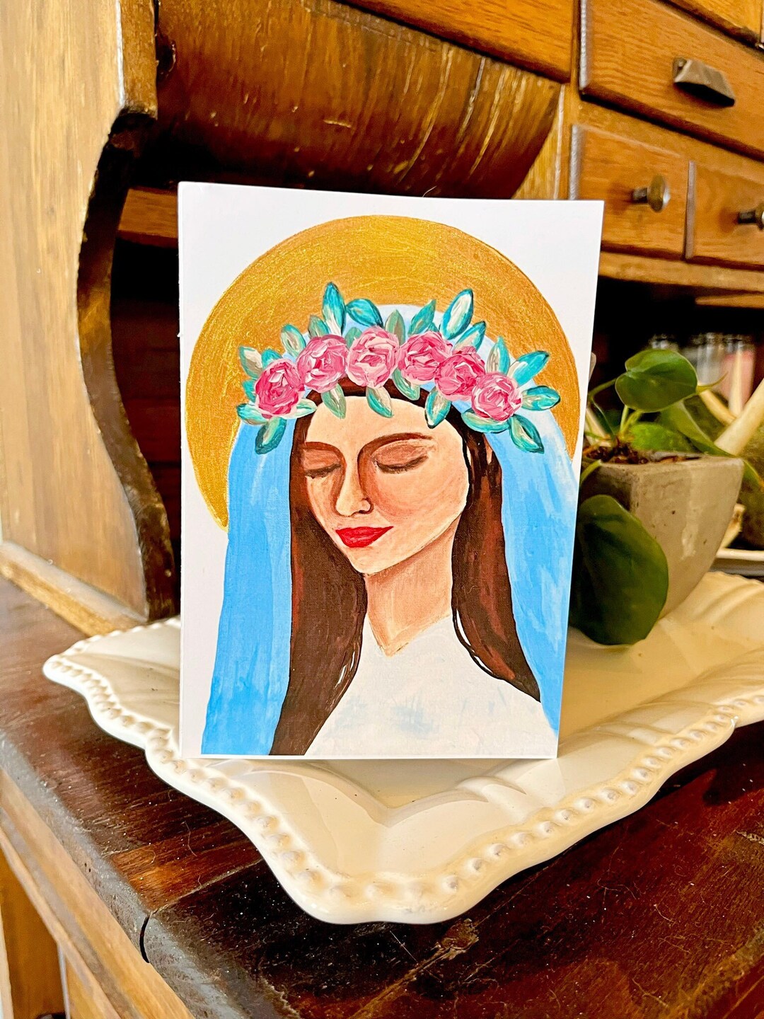 May Crowning Blessed Mother Mary Flower Crown Customizable With Gold ...